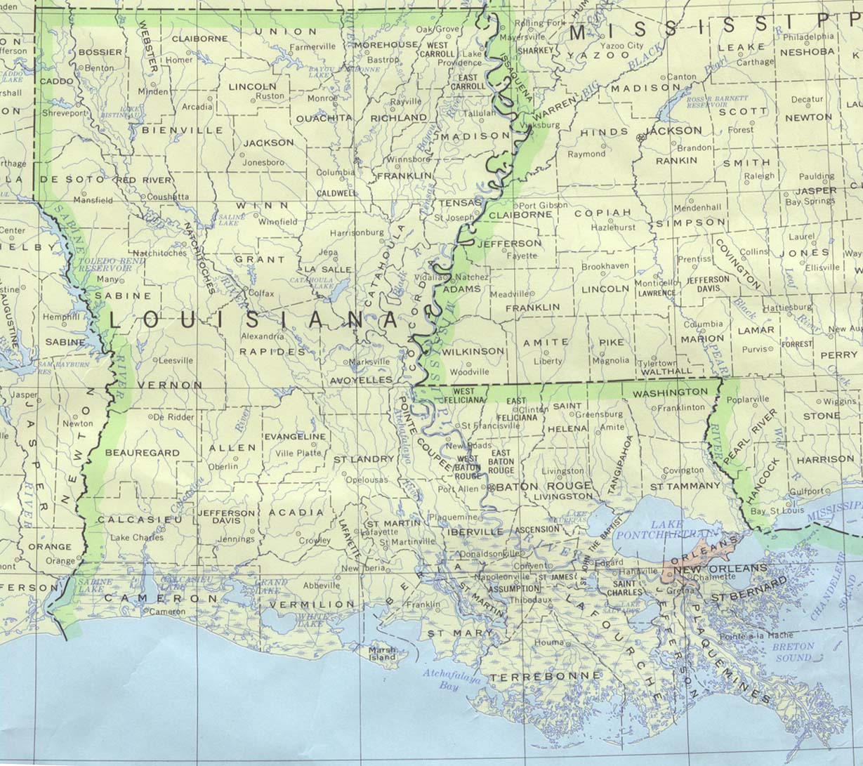 Louisiana Map With Parishes Names | Paul Smith